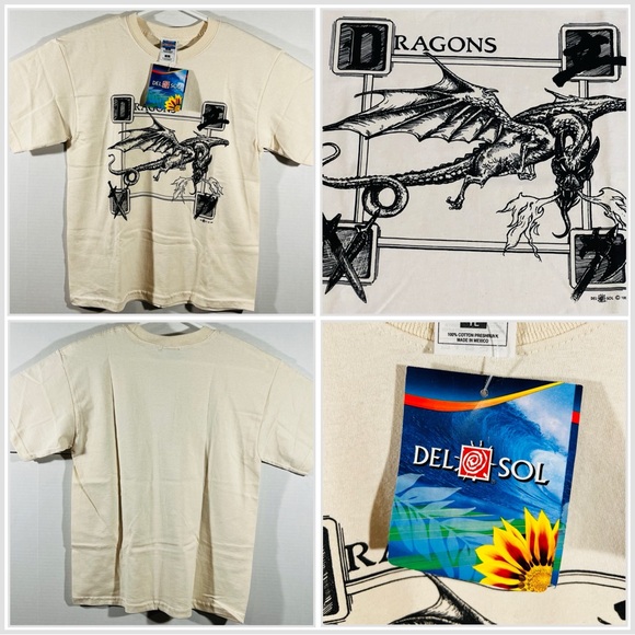 del sol | Shirts | Vtg 999 Del Sol Flying Dragon Fantasy Sci Fi Graphic ...